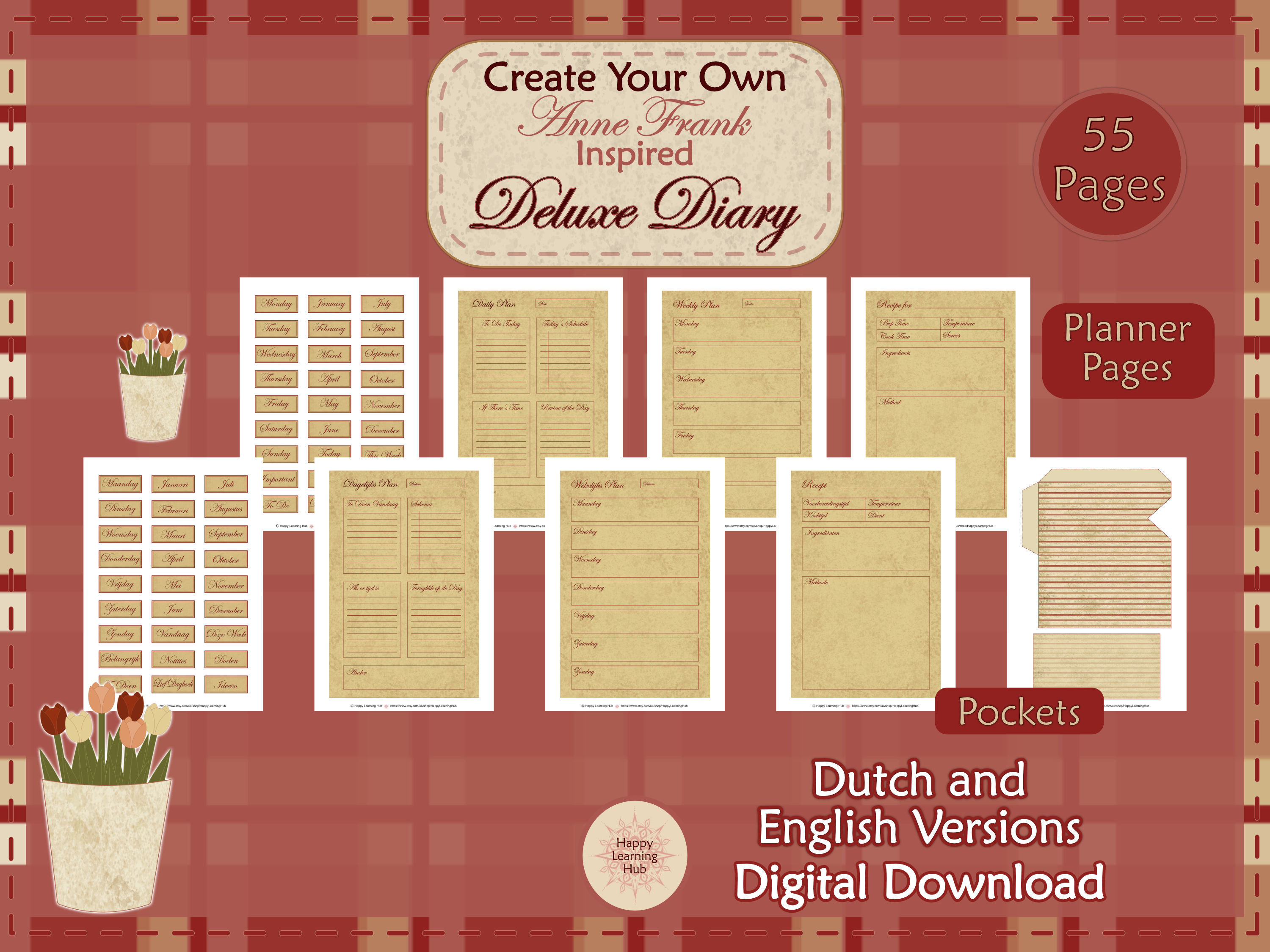 Anne Frank Inspired Diary Kit, Make Your Own Paper Diary Kit, 2024 ...