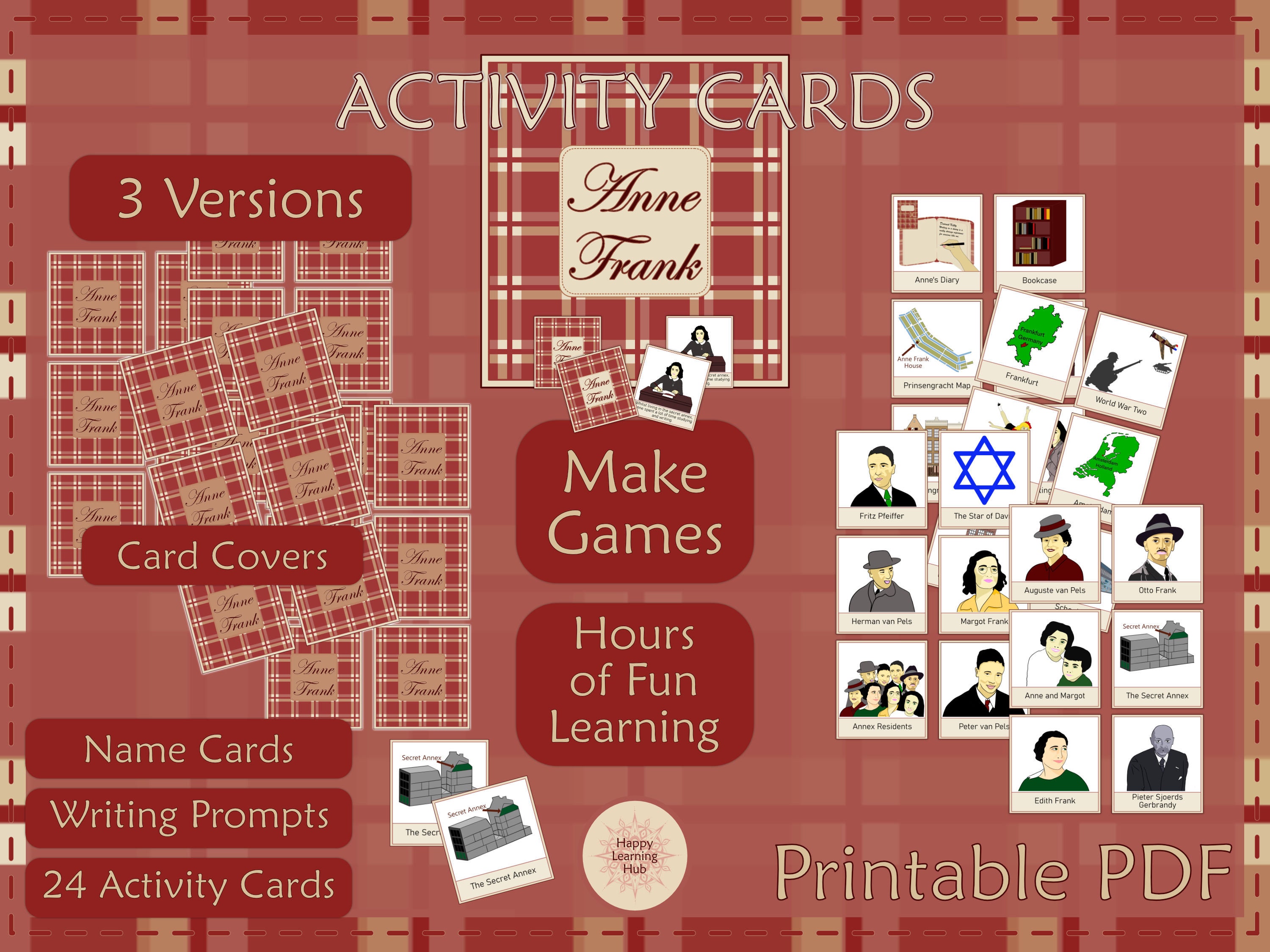 Anne Frank Activity Cards, Anne Frank Kids Activities, Anne Frank House ...