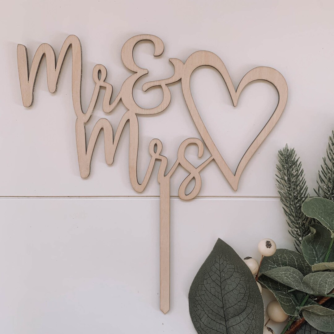 Mr & Mrs Cake Topper Design for Laser Cutting - DIGITAL PRODUCT ONLY - Etsy