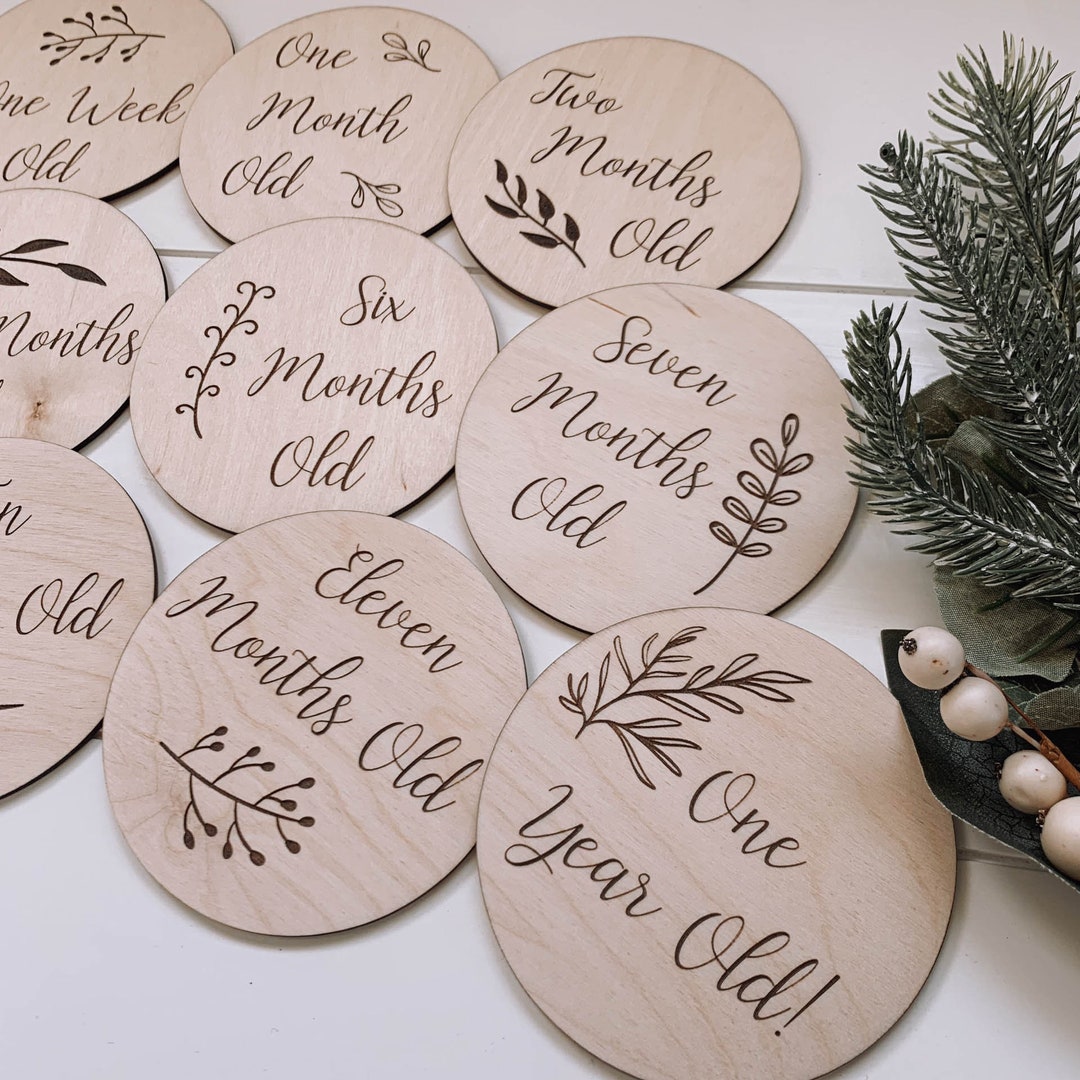 Baby Milestones (floral) Design for Laser Cutting - DIGITAL PRODUCT ...