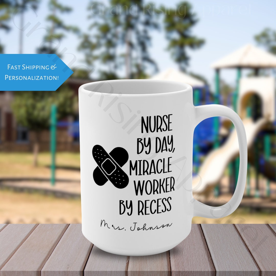 Personalized Funny School Nurse Mug for Birthday Custom School Nurse ...