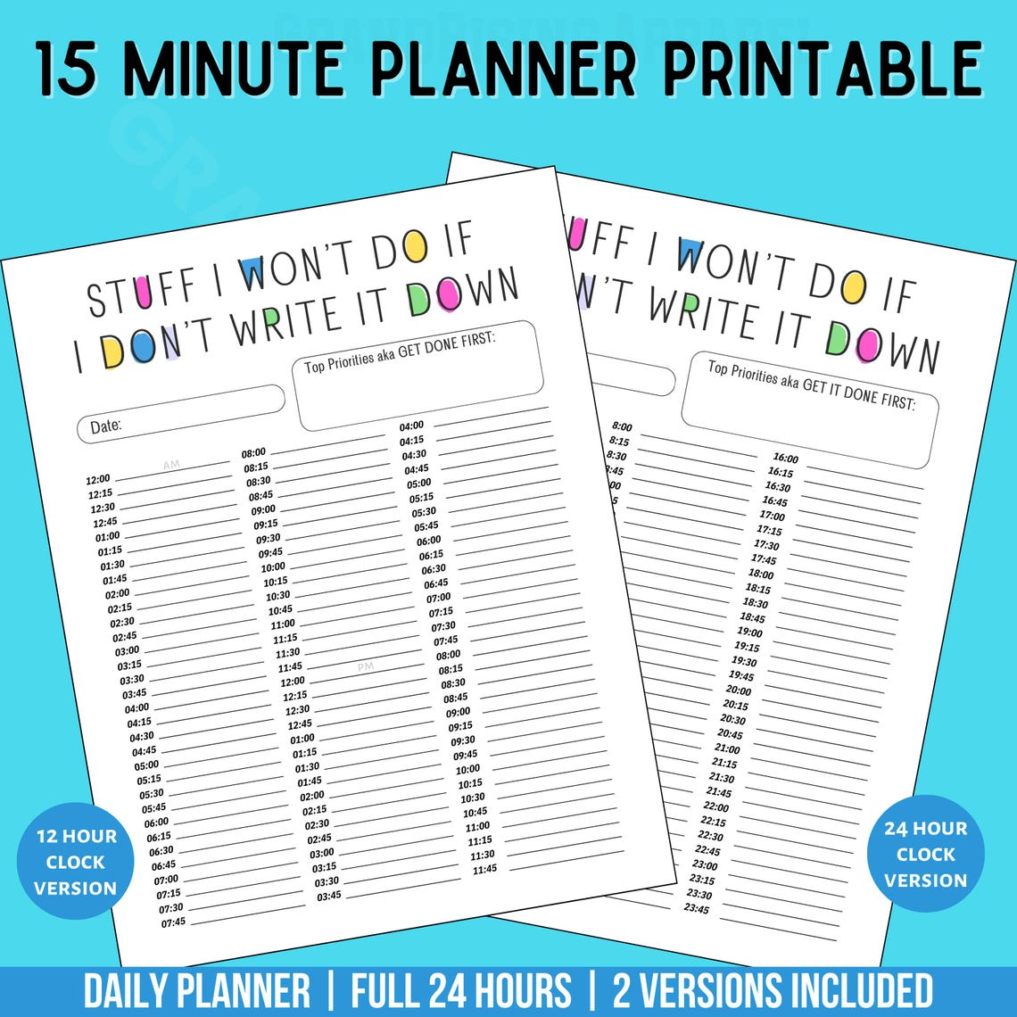15 Minute Planner Printable Appointment Planner Appointment Tracker ...
