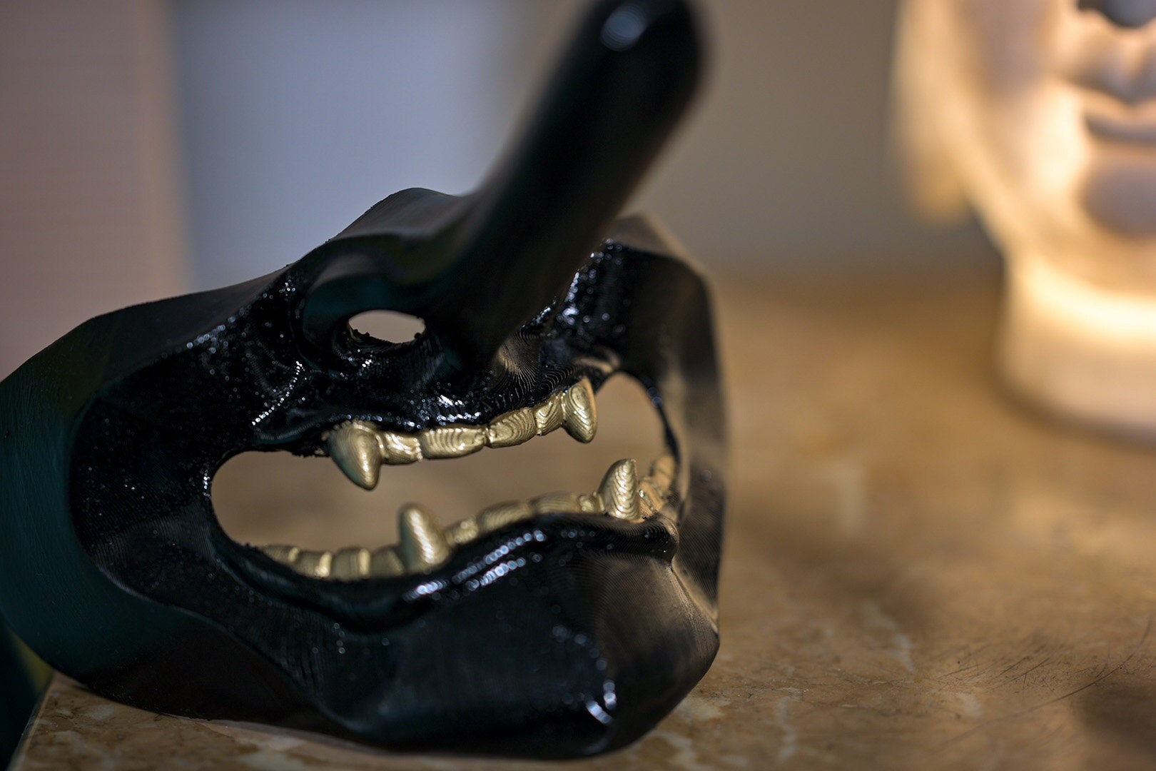 Tengu Half Face Wearable Cosplay Mask Demon Hannya Samurai - Etsy