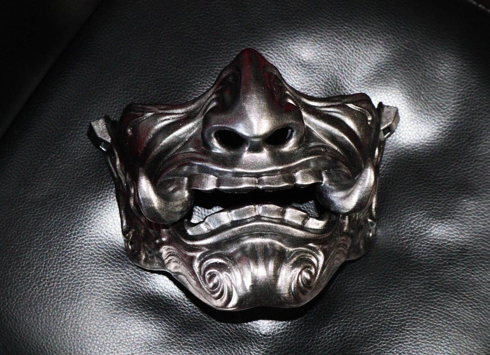 Oni Half Mask Japanese Wearable Samurai Style cosplay - Etsy
