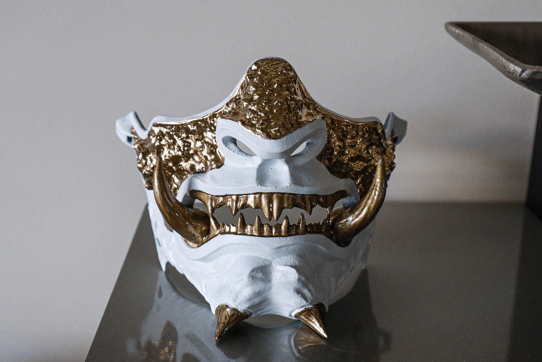 Oni Half Mask, Japanese Wearable Samurai Style ,cosplay, Hannya Mask ...