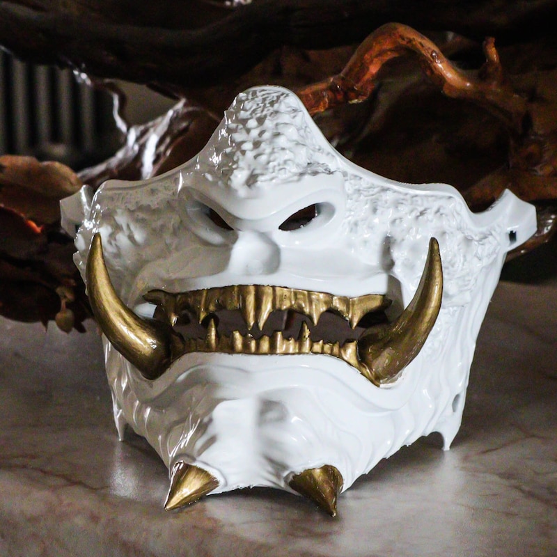 Oni Half Mask - Etsy