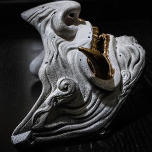 Japanese Half Face Camo Oni Mask - Wearable Mempo Traditional Samurai ...