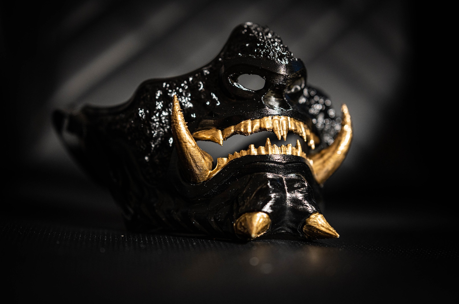 Oni Half Mask Japanese Wearable Samurai Style cosplay - Etsy UK