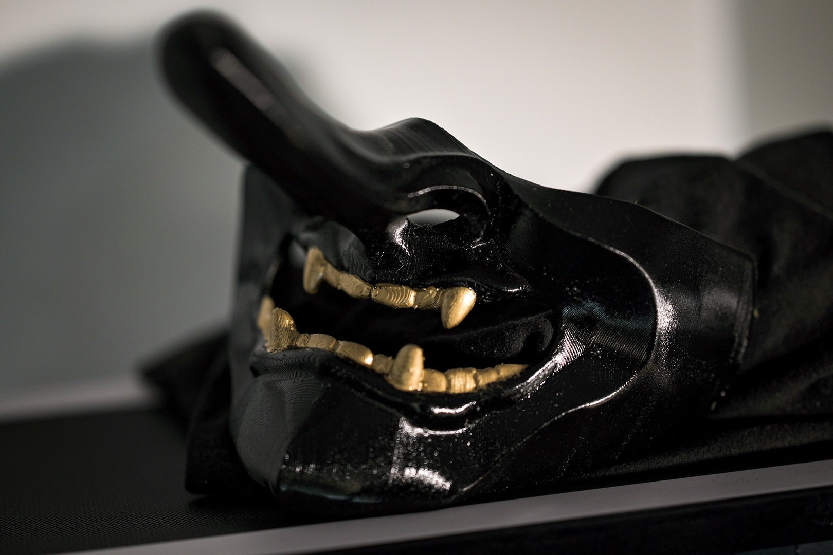 Tengu Half Face Wearable Cosplay Mask, Demon Hannya Samurai Mask ...