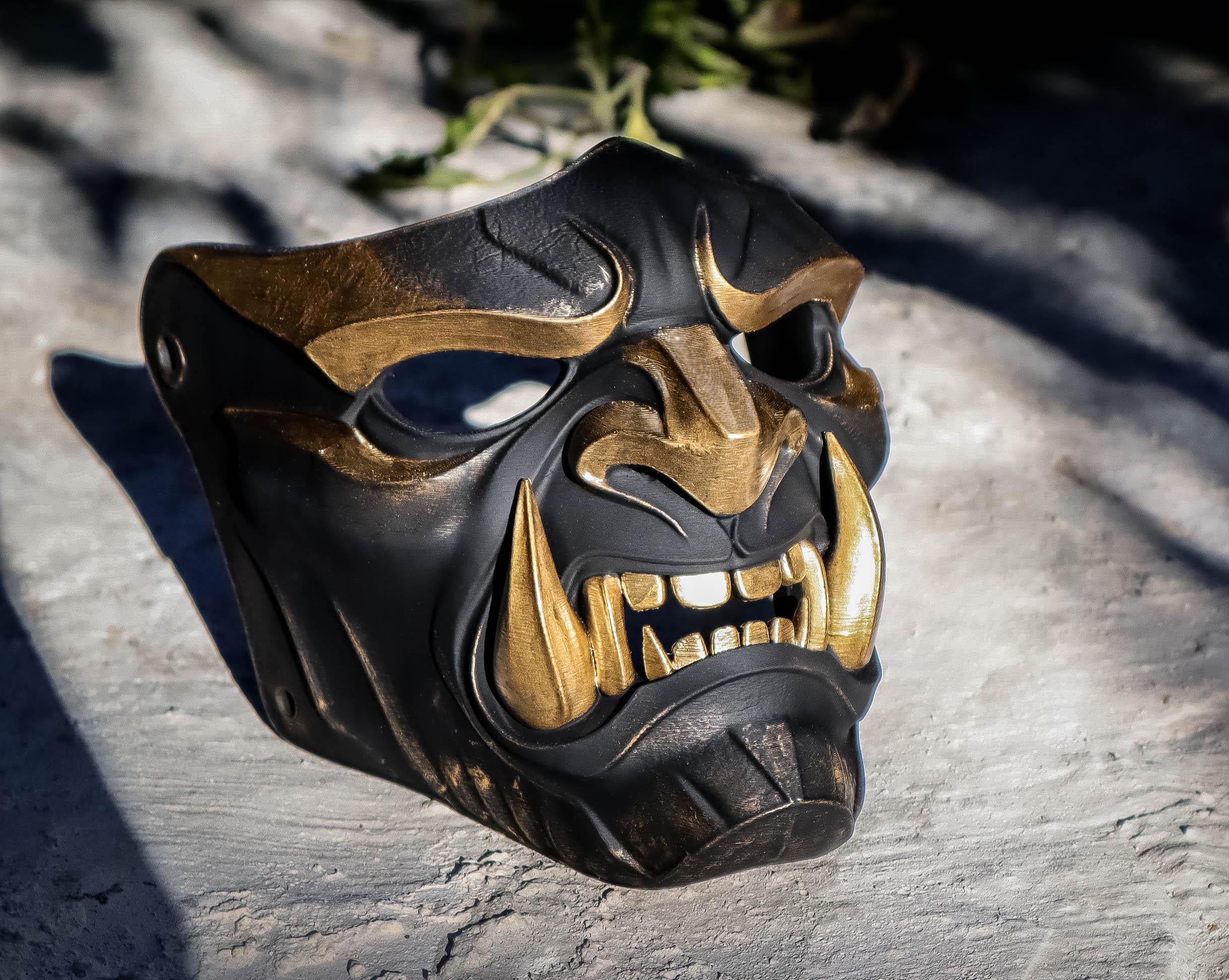 Handmade Black Oni Mask – Samurai Demon, Cosplay Wall Art - Etsy