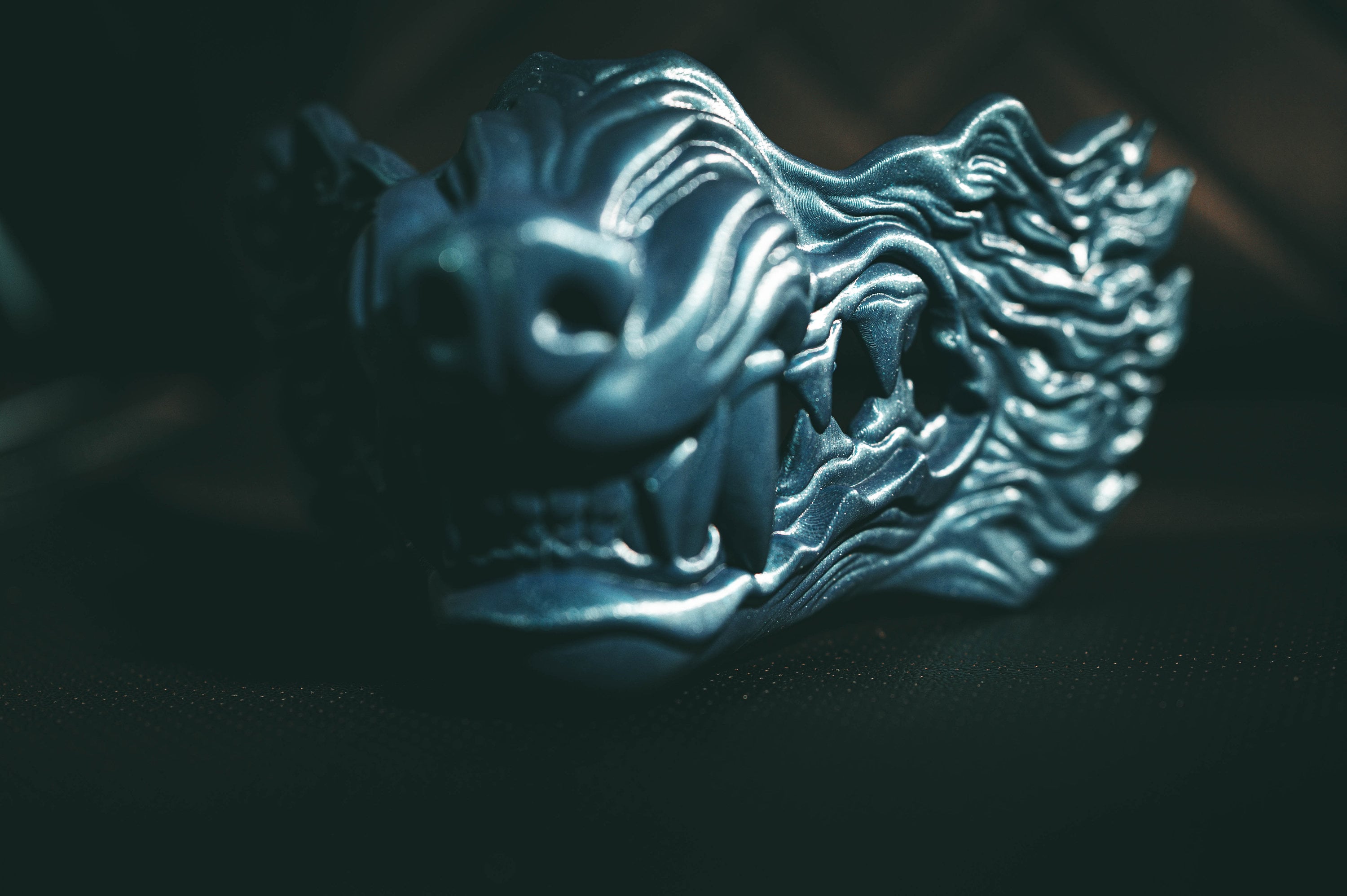 Wolf Half Face Wearable Mask oni Demon Samurai Japanese style - Etsy 日本