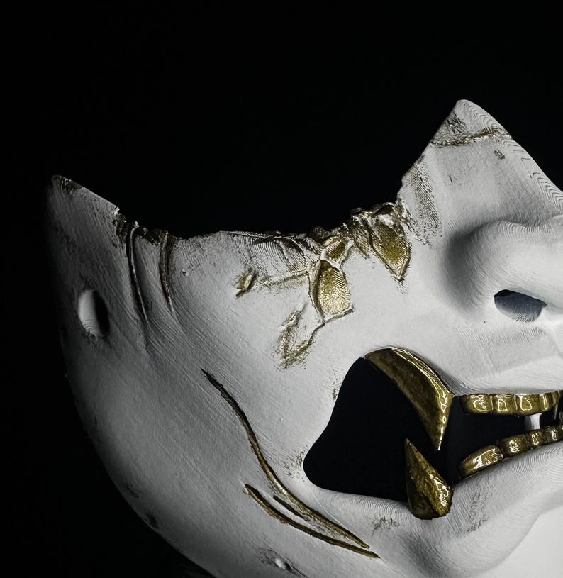3D Printed Ghost of Yotei Atsu Mask – Kintsugi Demon Wearable Cosplay ...