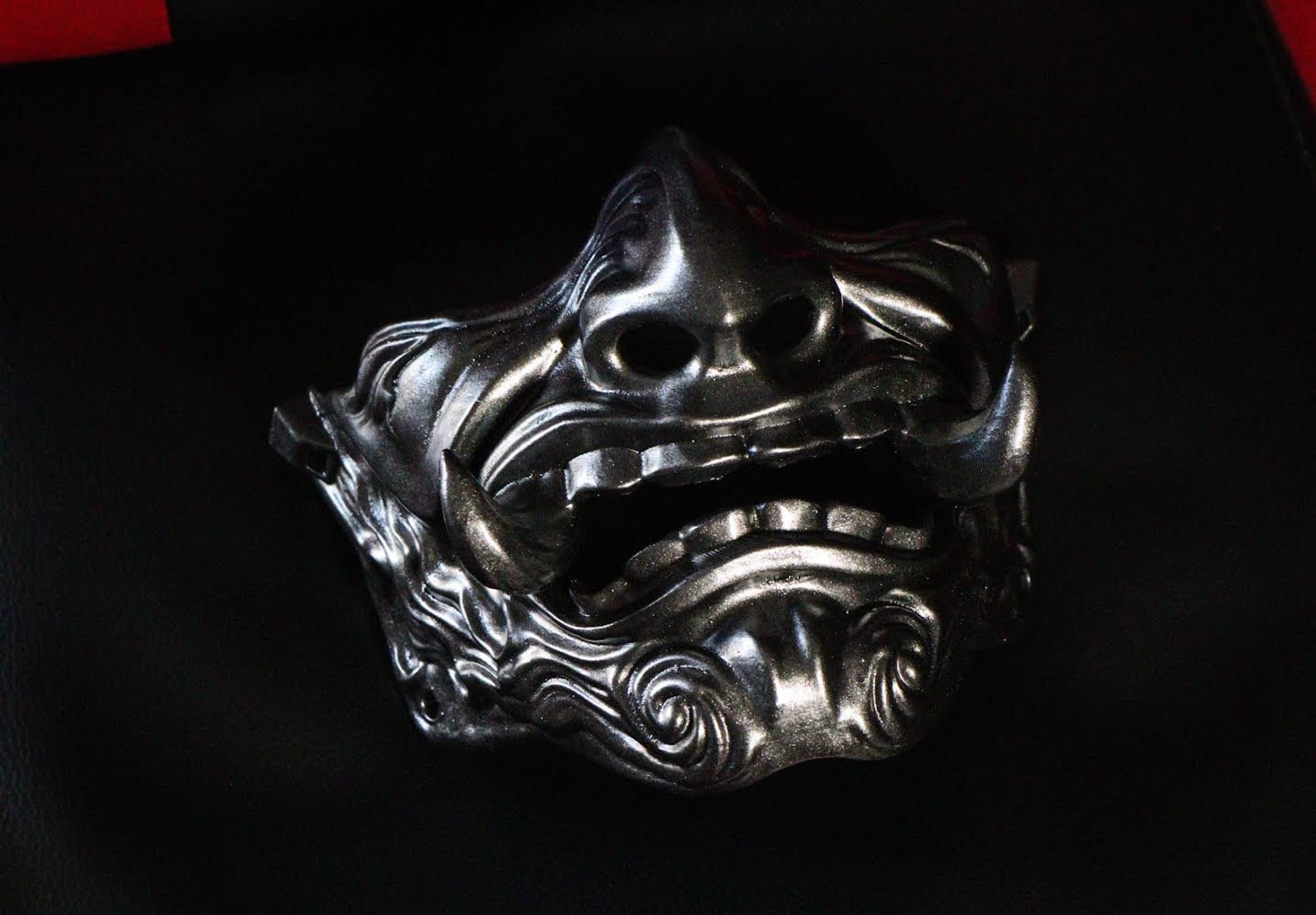 Oni Half Mask Japanese Wearable Samurai Style cosplay - Etsy