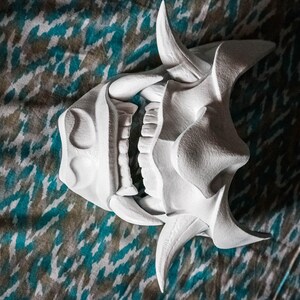 White Phantom Japanese Samurai Oni Half Face Wearable Mask - Etsy