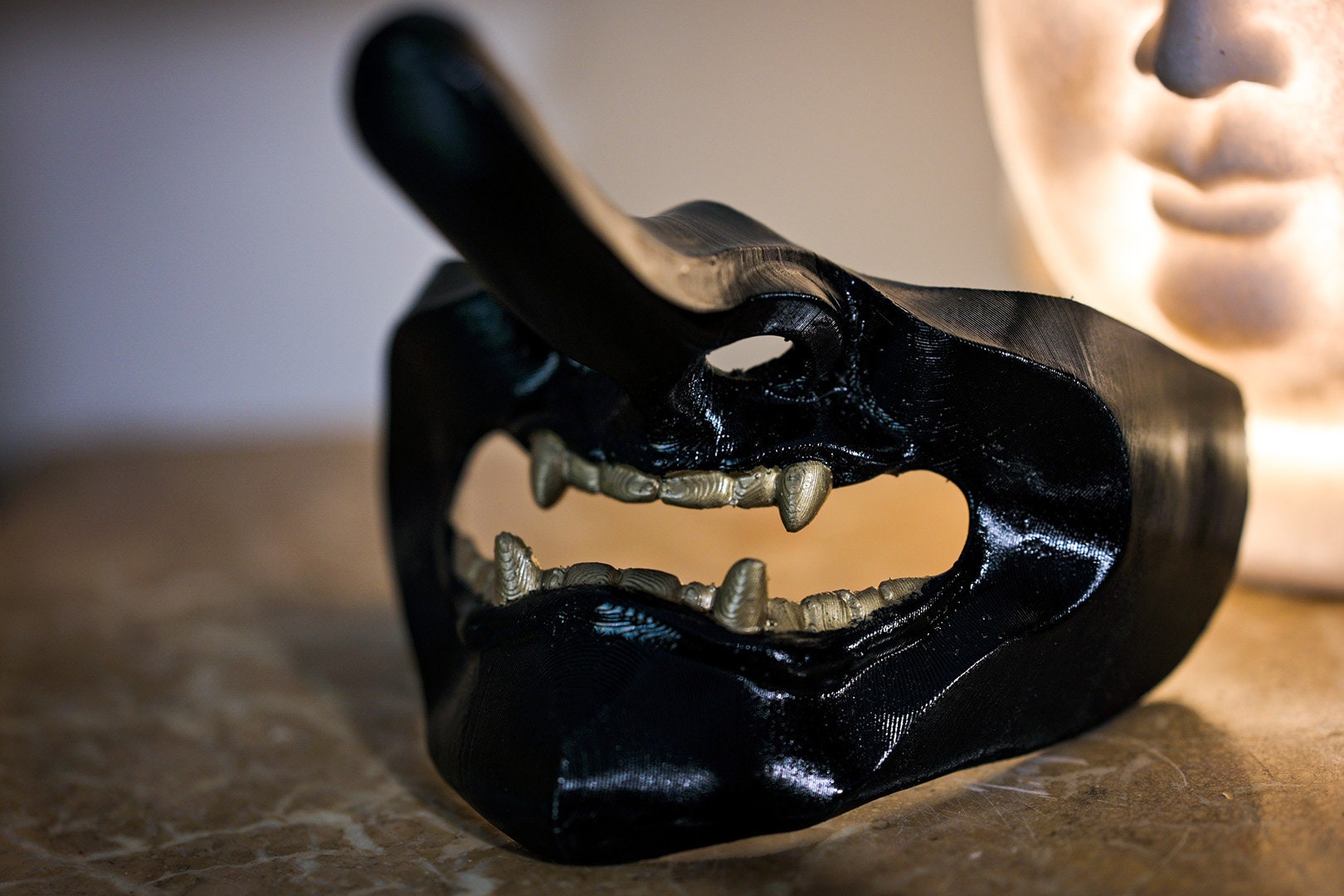 Tengu Half Face Wearable Cosplay Mask Demon Hannya Samurai - Etsy