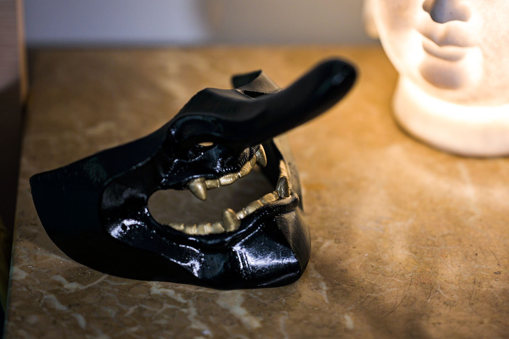 Tengu Half Face Wearable Cosplay Mask, Demon Hannya Samurai Mask ...