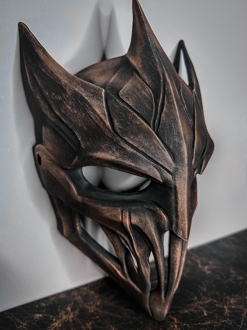Valkyron Warrior Mask – Dark Fantasy Armor – Bronze Gothic Cosplay – 3D ...