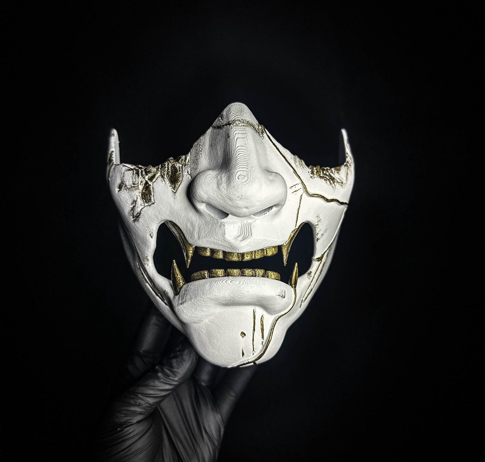 3D Printed Ghost of Yotei Atsu Mask – Kintsugi Demon Wearable Cosplay ...