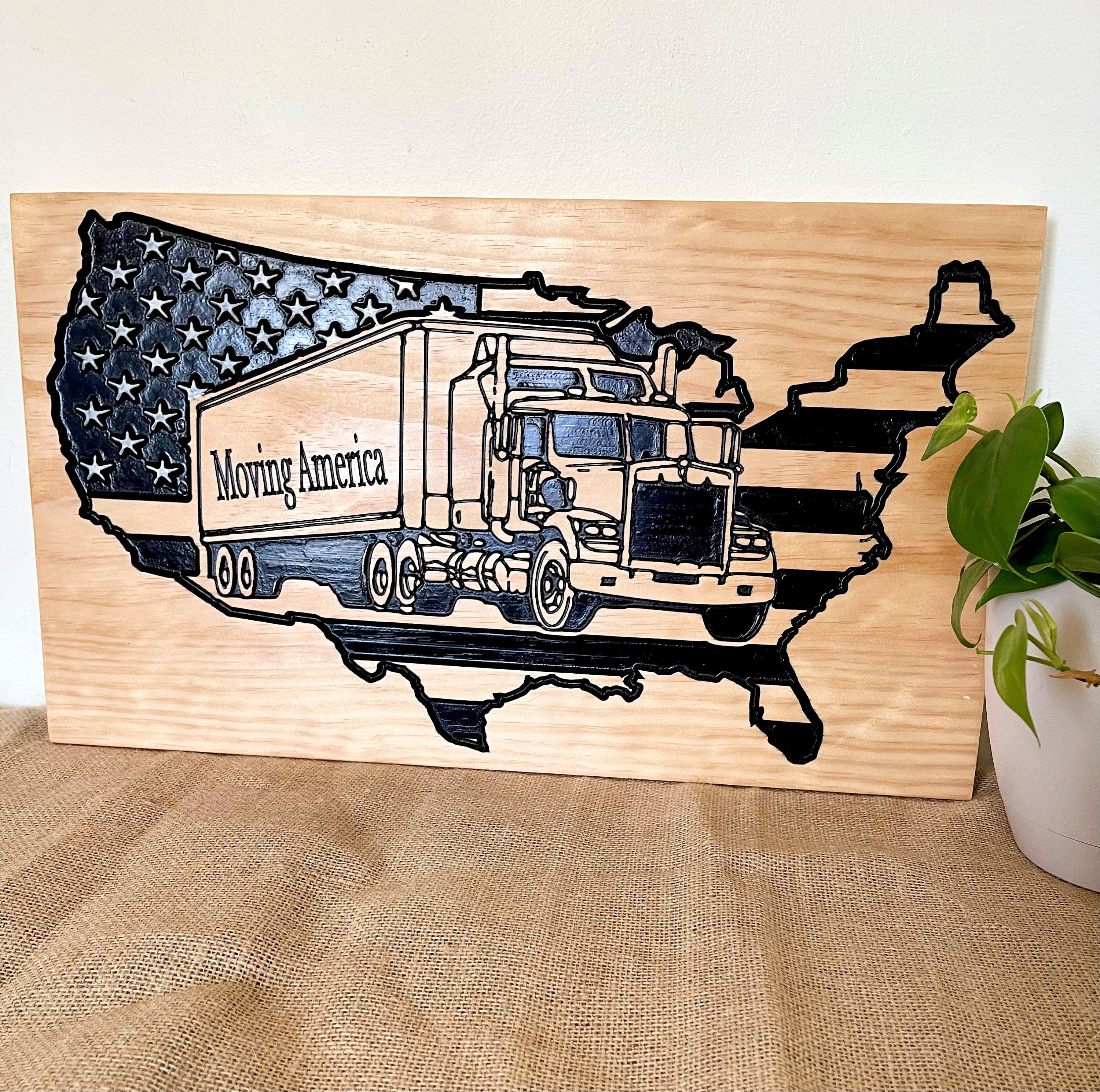 Custom Semi Truck Business Sign Personalized Last Name Sign Trailer ...