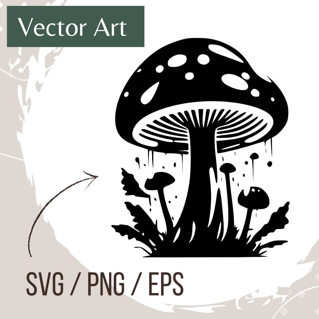 Toadstool Mushroom Digital Download Print Template // Vector Graphic ...