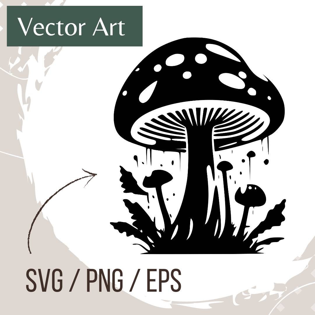 Toadstool Mushroom Digital Download Print Template // Vector Graphic ...