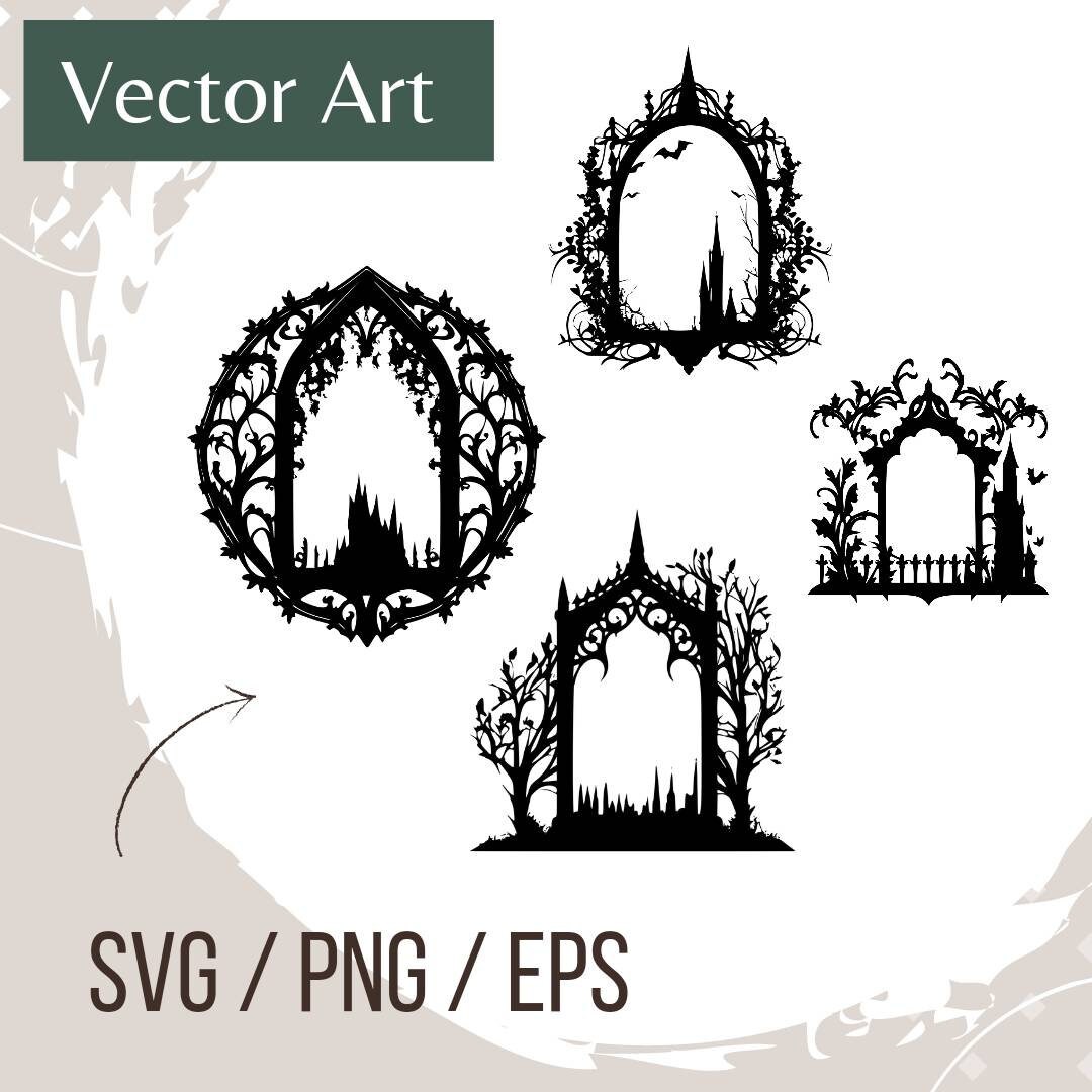 Gothic Frames Halloween Svg Vector // SVG PNG EPS // Download Papercut ...