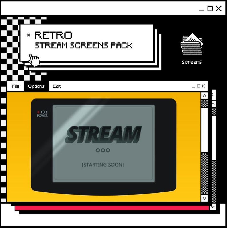 Retro Stream Screens Pack | 6x Colours | GBA | Twitch - Youtube - Etsy