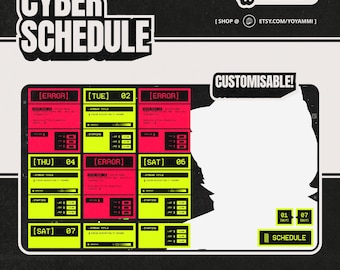 Pink & Brown - Weekly Stream Schedule Template - Etsy
