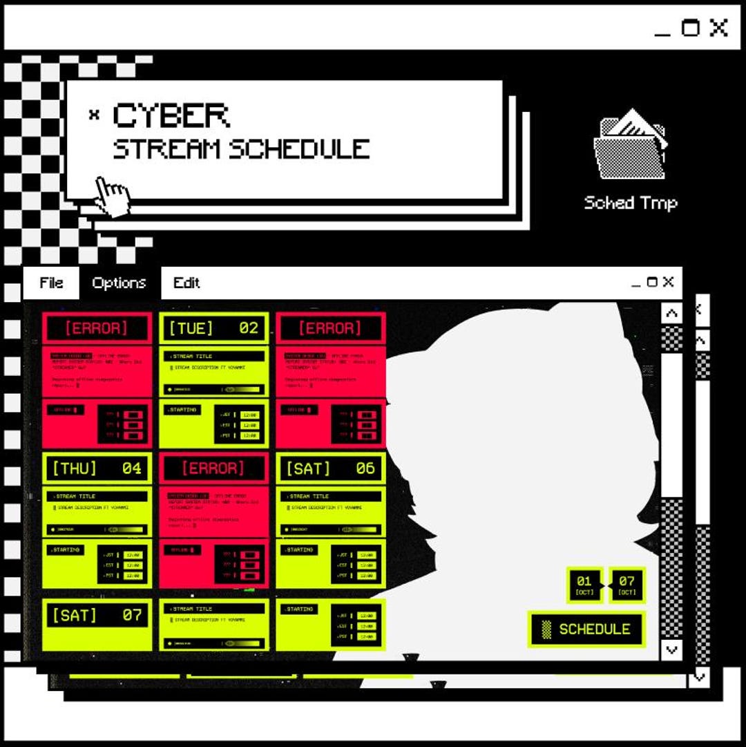 Cyber Weekly Stream Schedule Template - Etsy