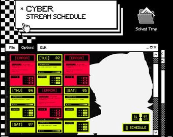 Cyberpunk Stream Schedule Template • Neon Pink, Techy and Futuristic ...