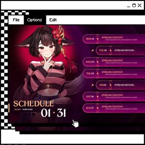 Arcana - Weekly Stream Schedule Template - Etsy