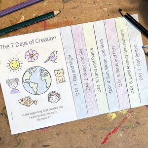 7 Days of Creation Mini Coloring Book, Flip Book, Bible Activity ...