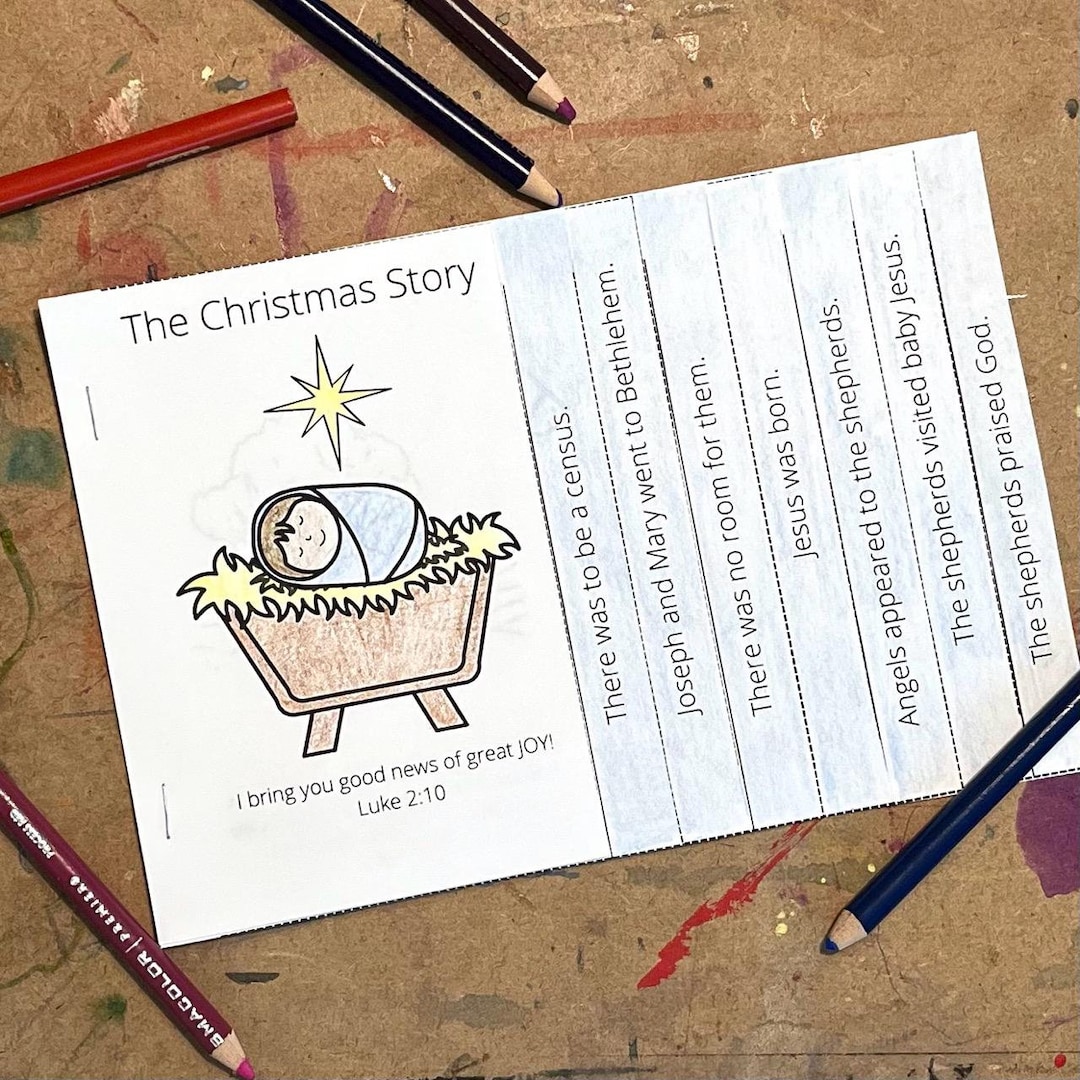 Christmas Story Coloring Book - Birth of Jesus - Bible Activity, Sunday ...