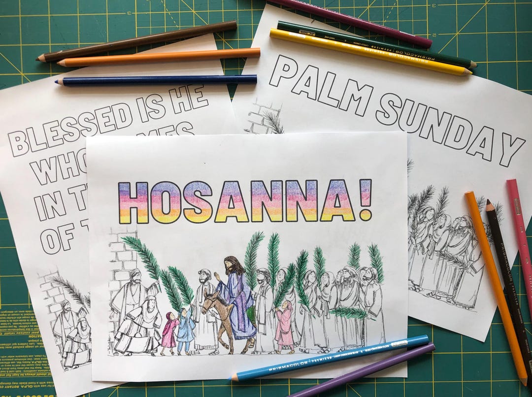 Palm Sunday Craft, Bible Story Coloring Page, Bible Activity Pages ...
