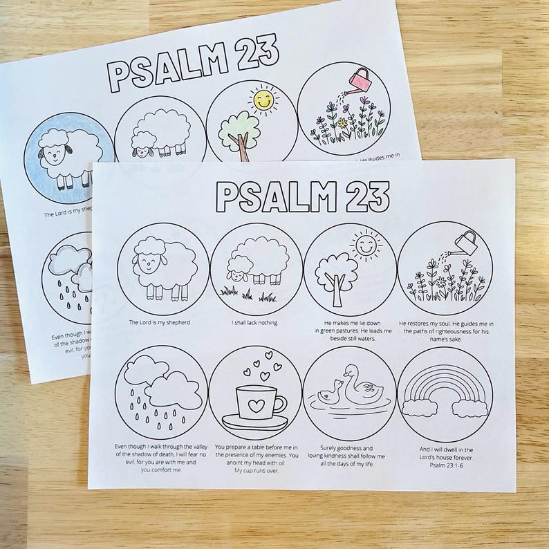 Psalm 23 Printable, Sunday School Lessons for Kids, the Lord is My ...