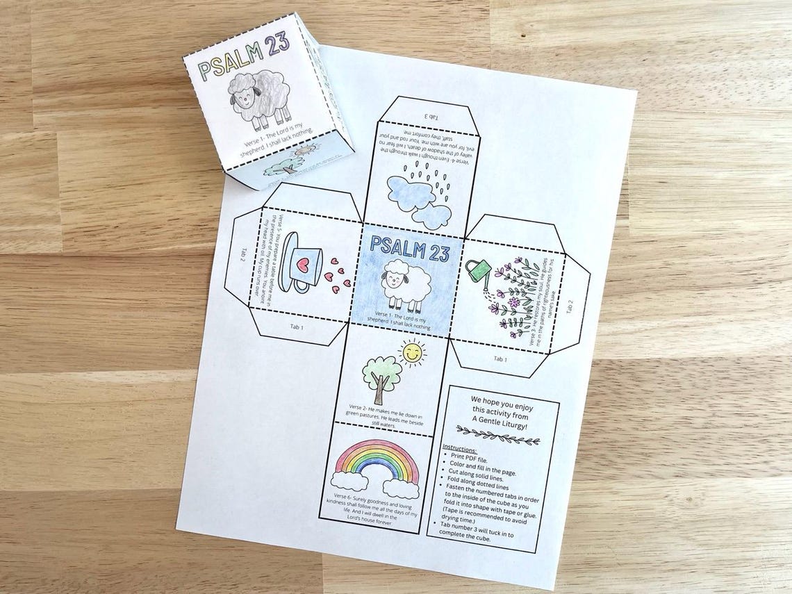 The Lord is My Shepherd, Psalm 23 Printable, Psalm 23 Craft, Sunday ...