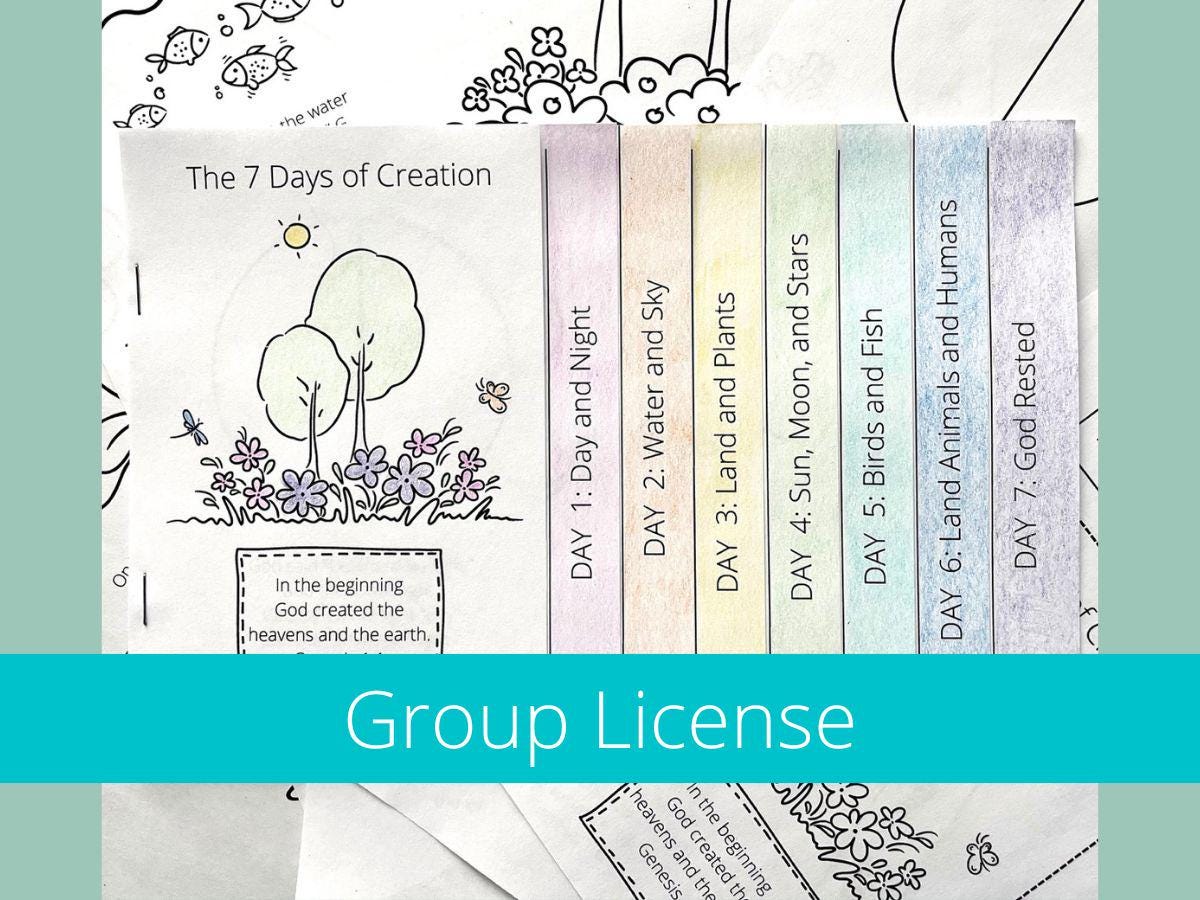 7 Days of Creation Coloring Pages, VBS Crafts Creation, VBS Kids Craft ...