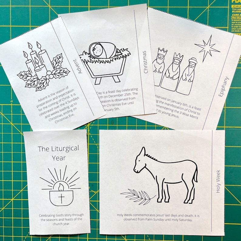 The Liturgical Year 9-page Mini Coloring Book - Kids Activity ...