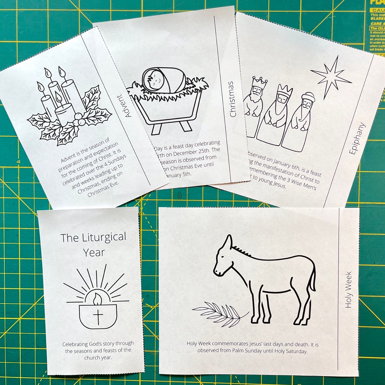 The Liturgical Year 9-page Mini Coloring Book - Kids Activity ...