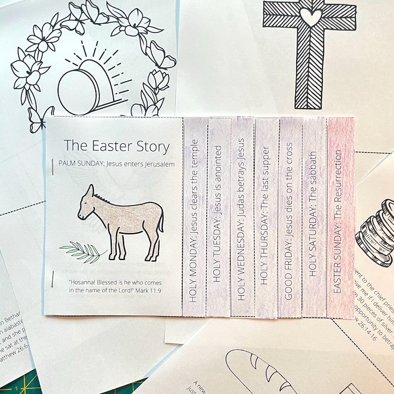 Easter Story Flip Book, 8 Days of Holy Week Kids, Bible Flip Books ...