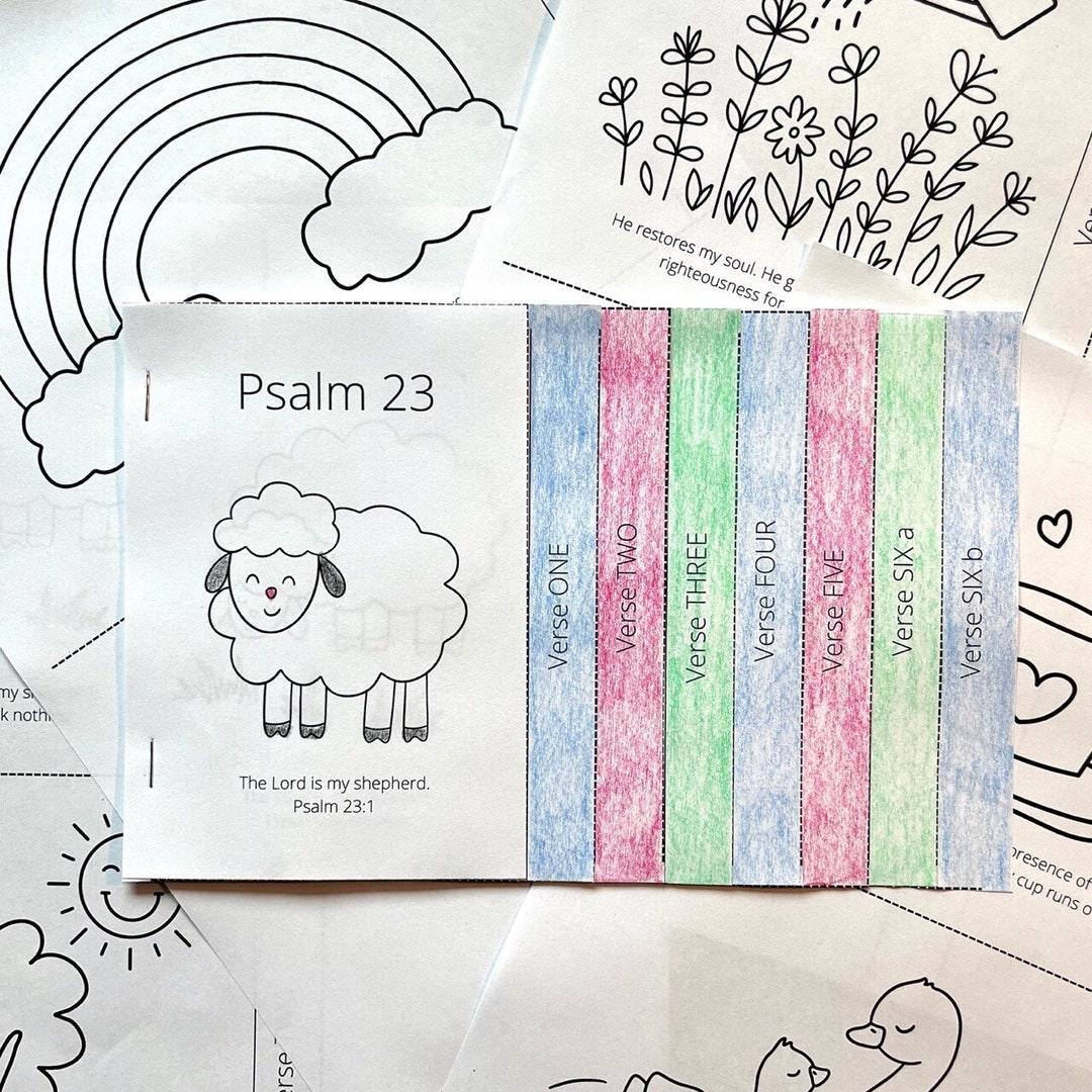 Psalm 23 - 8 Page Mini Coloring Book - Bible Activity - Preschool ...