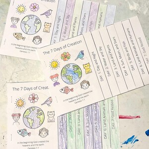 7 Days of Creation Mini Coloring Book, Flip Book, Bible Activity ...