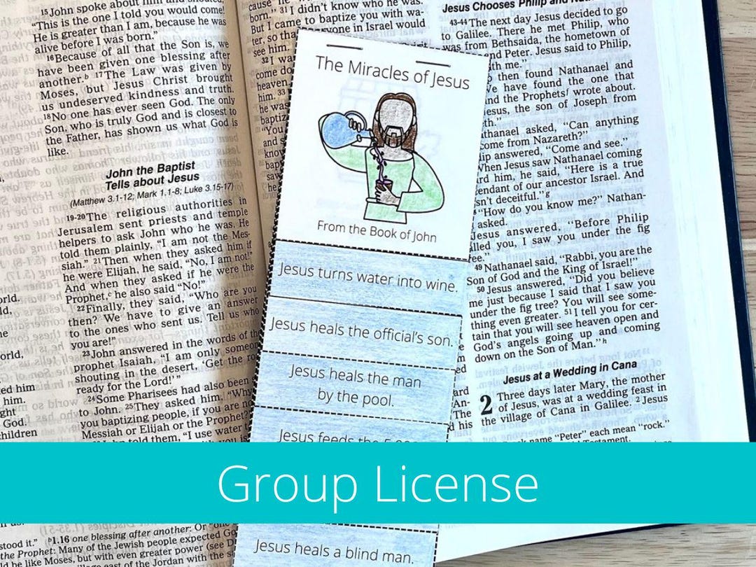 Bible Coloring Bookmarks, Jesus Miracles of Jesus for Kids, Sunday ...