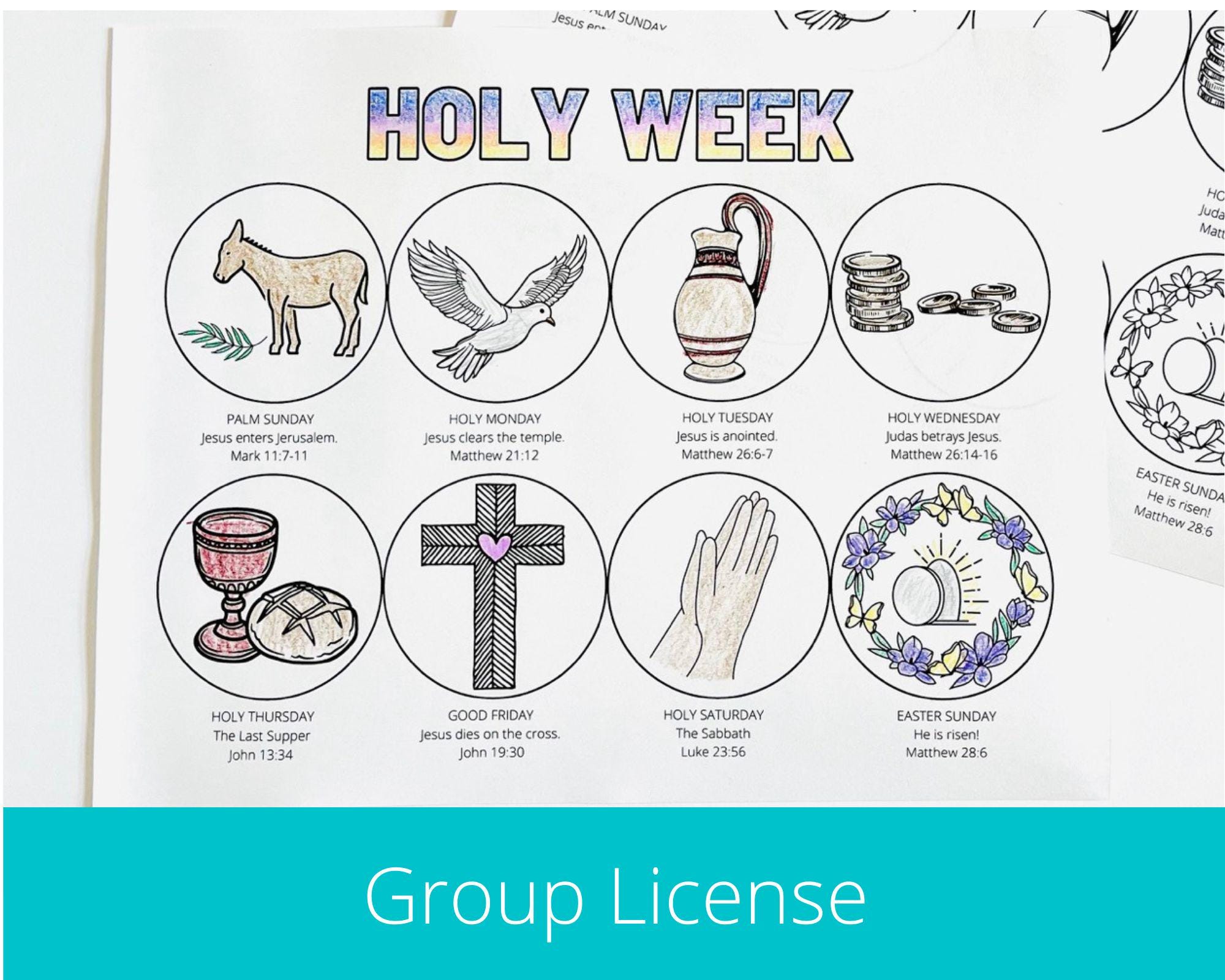 Holy Week for Kids, Bible Story Coloring Page, Bible Activity Sheets ...