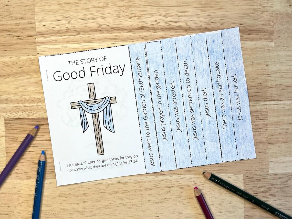 Good Friday Craft, Easter Jesus Printable, Holy Week for Kids Walk ...