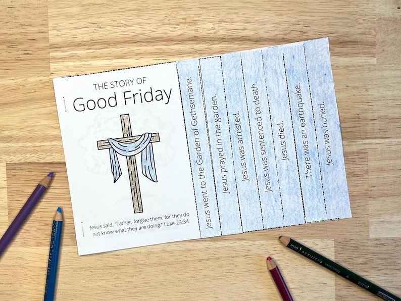 Good Friday Craft, Easter Jesus Printable, Holy Week for Kids Walk ...