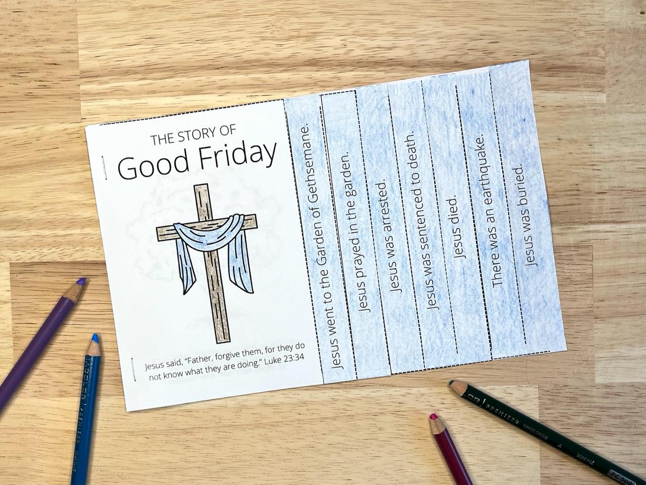 Good Friday Craft, Easter Jesus Printable, Holy Week for Kids Walk ...