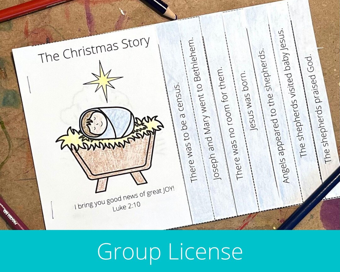 Nativity Craft for Kids, Christmas Story Mini Coloring Book, the Birth ...