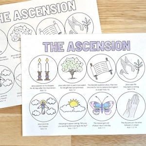 Jesus Ascension Craft, Bible Story Coloring Pages, Bible Activity ...