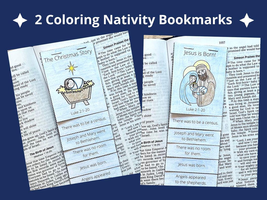 Nativity Bookmark Printable, Christmas Nativity Craft for Kids ...